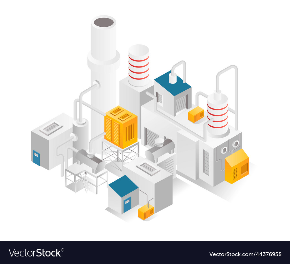 Flat isometric concept oil and gas industry Vector Image
