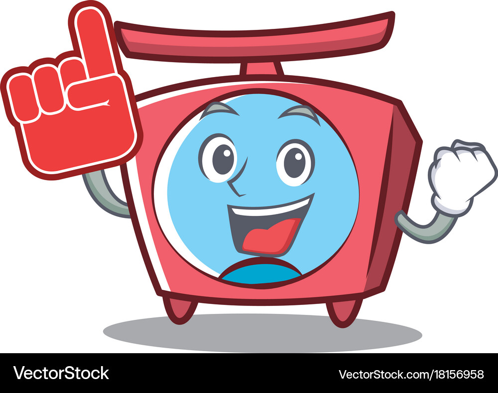 Foam finger scale character cartoon style Vector Image