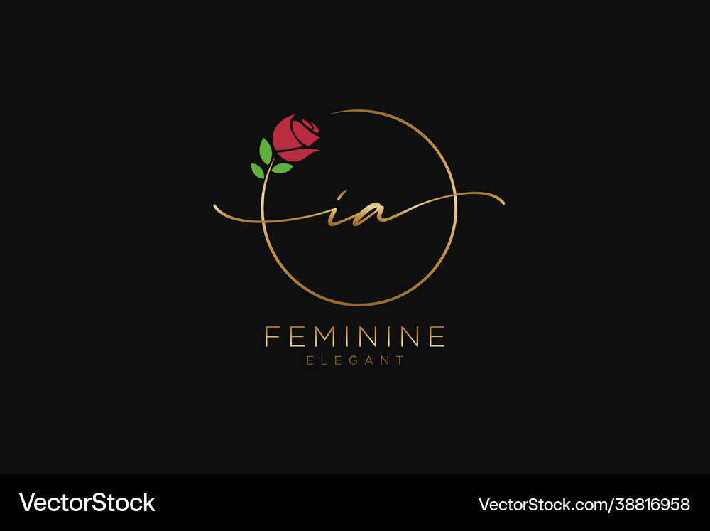 Initial ia feminine logo beauty monogram Vector Image
