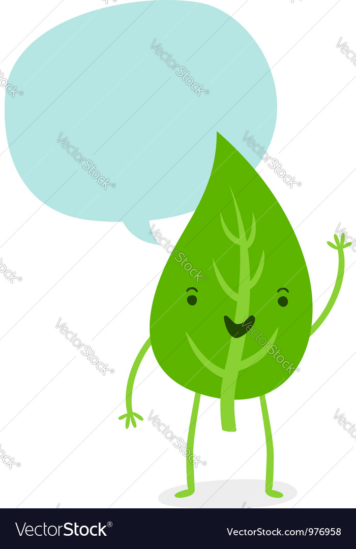 Leaf character Royalty Free Vector Image - VectorStock
