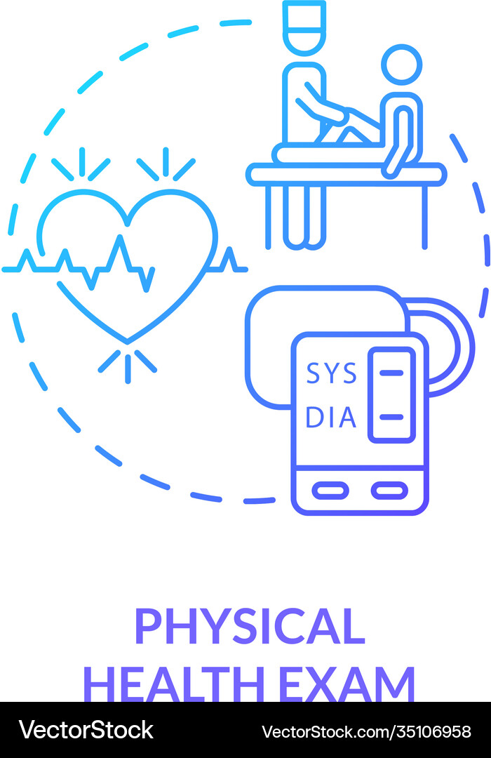 Physical health exam concept icon Royalty Free Vector Image