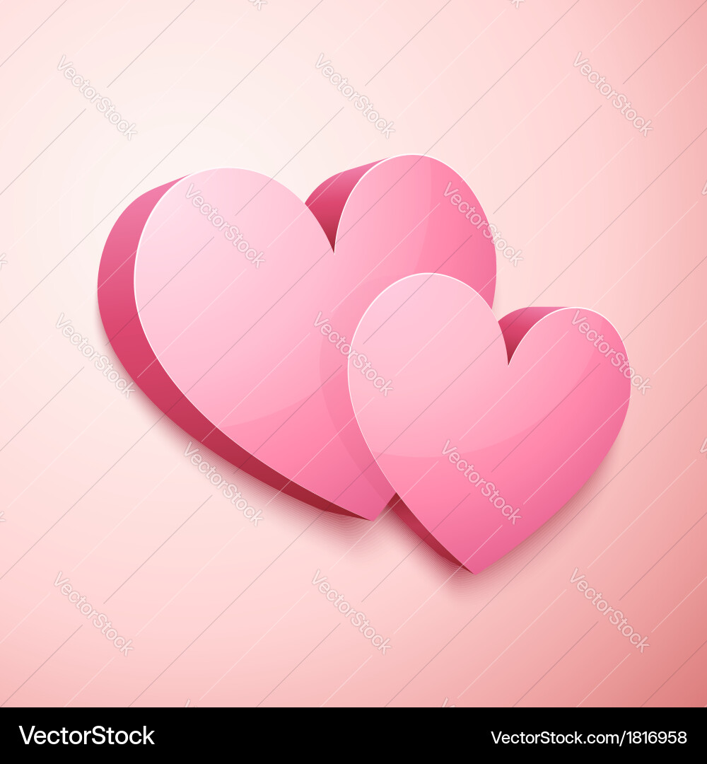 Realistic pastel valentines hearts Royalty Free Vector Image