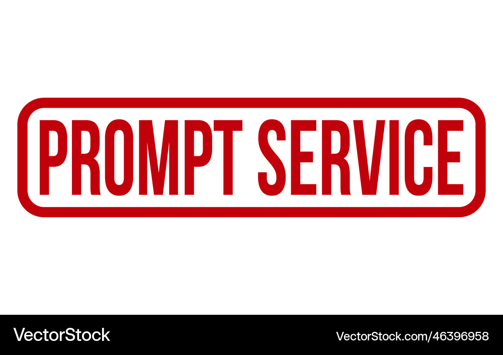 Red prompt service rubber stamp seal Royalty Free Vector