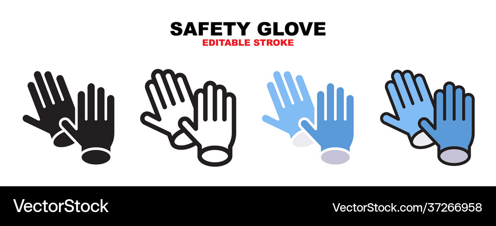 Safety glove icon set with different styles Vector Image