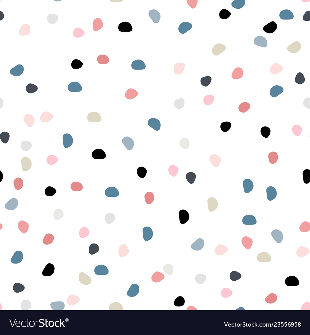 Seamless hand drawn pattern with colorful dots Vector Image