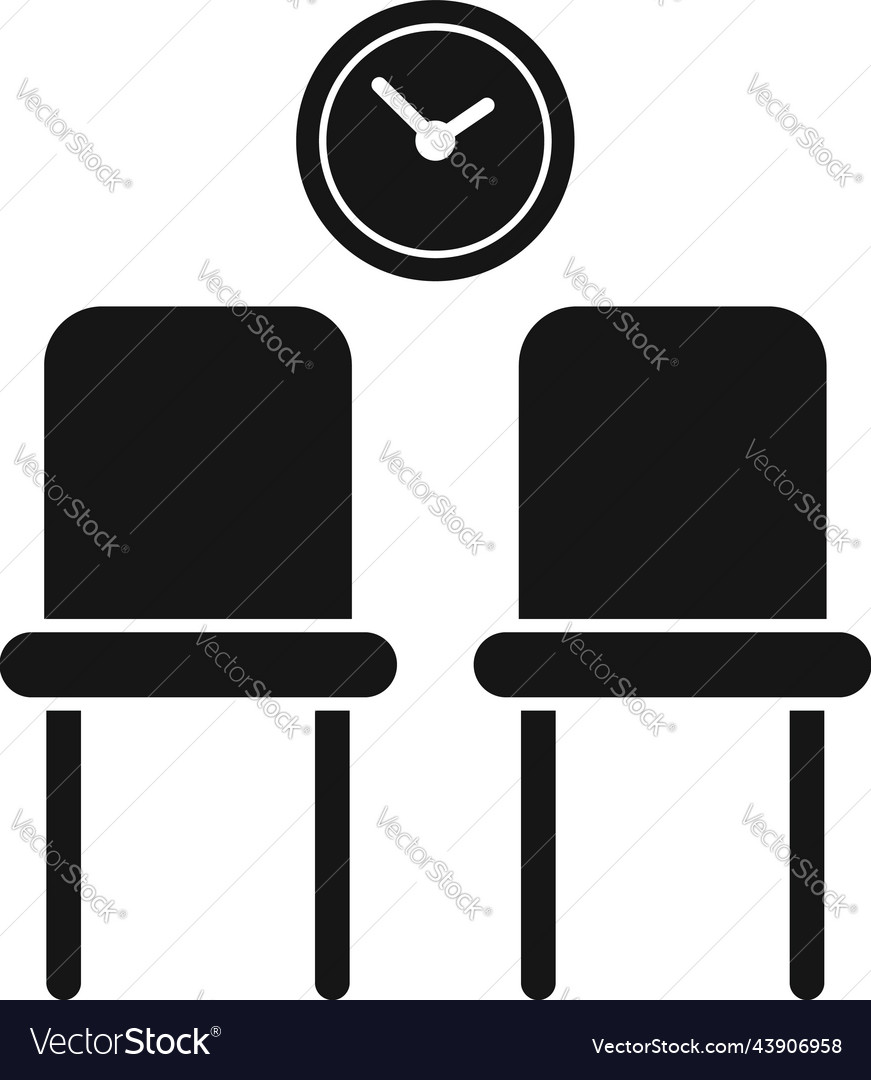 Wait chairs icon simple waiting area Royalty Free Vector