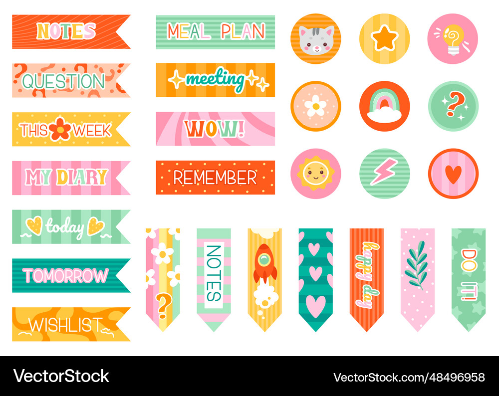 Weekly daily planner note paper sticker with to-do