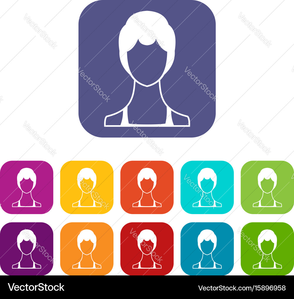 Woman icons set Royalty Free Vector Image - VectorStock