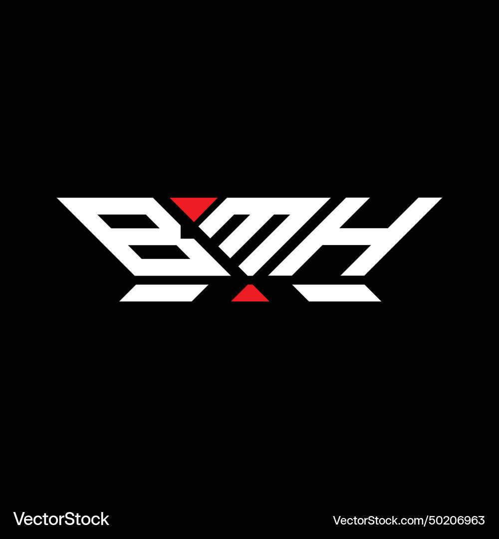 Bmh letter logo design simple and modern Vector Image
