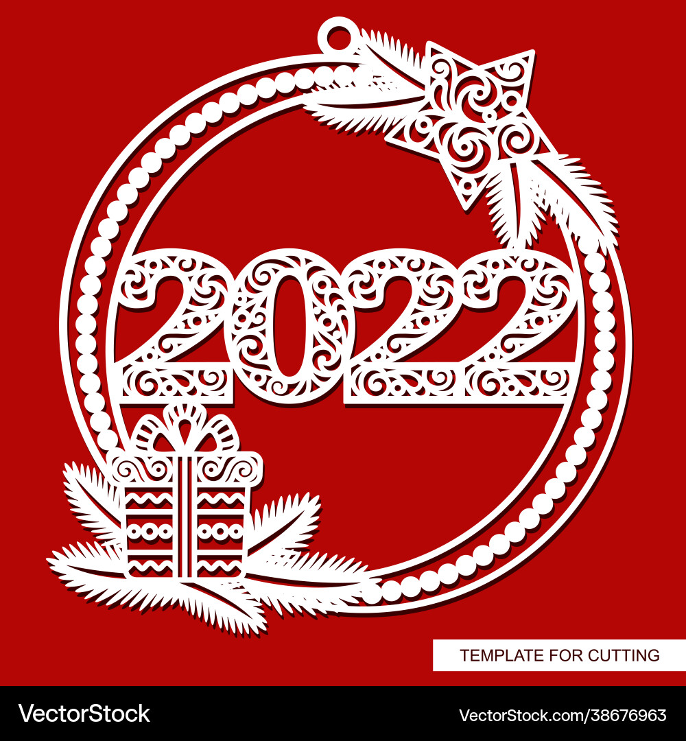 Christmas ball with numbers 2022 Royalty Free Vector Image
