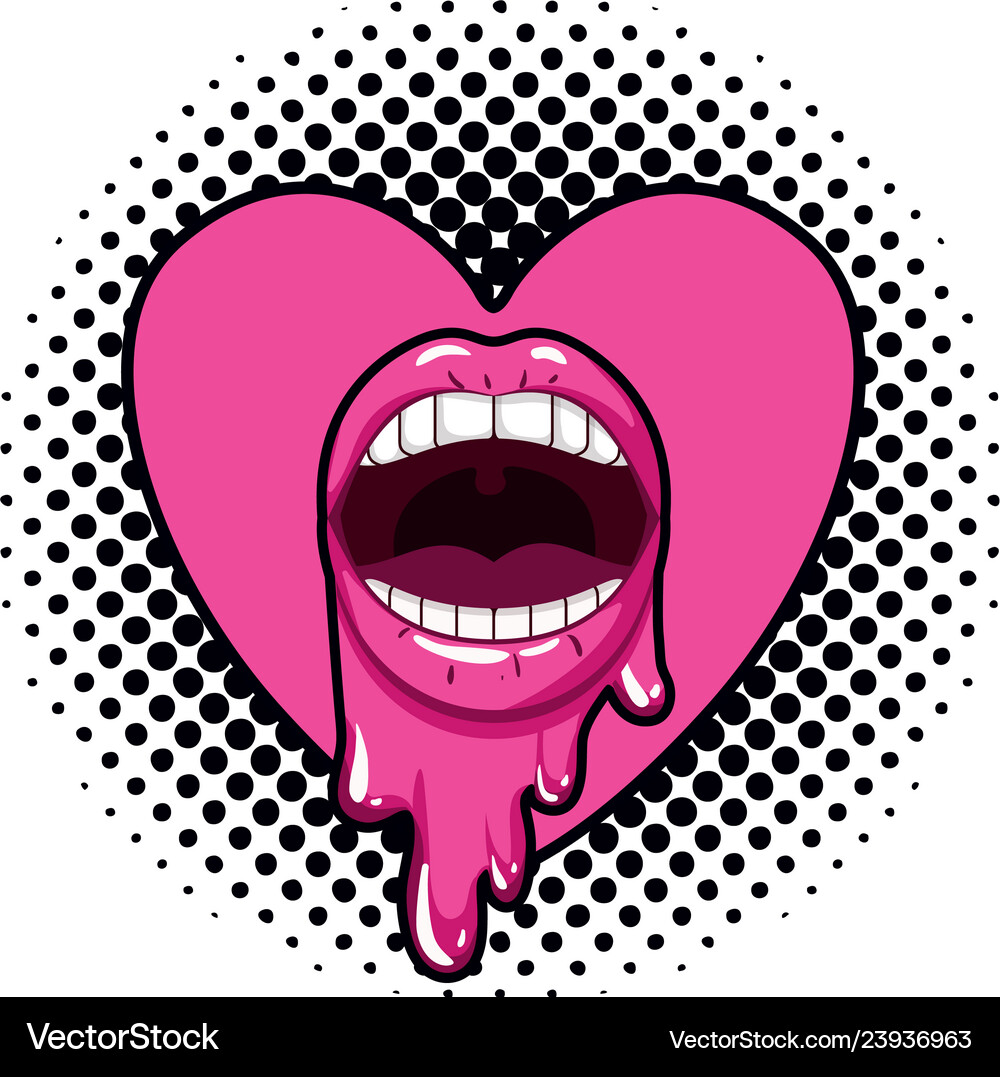 Female mouth dripping isolated icon Royalty Free Vector