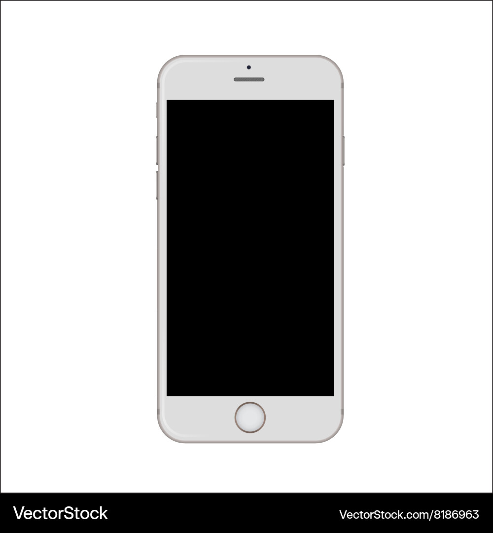 New version of white slim smartphone with blank Vector Image