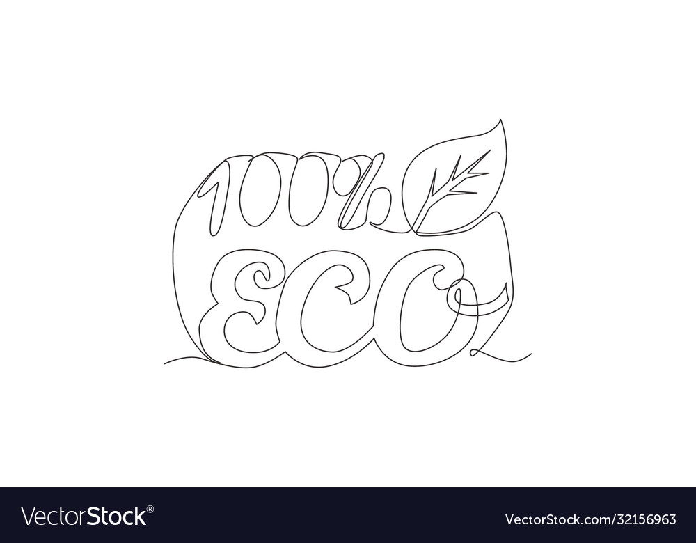 One continuous line drawing natural and Royalty Free Vector