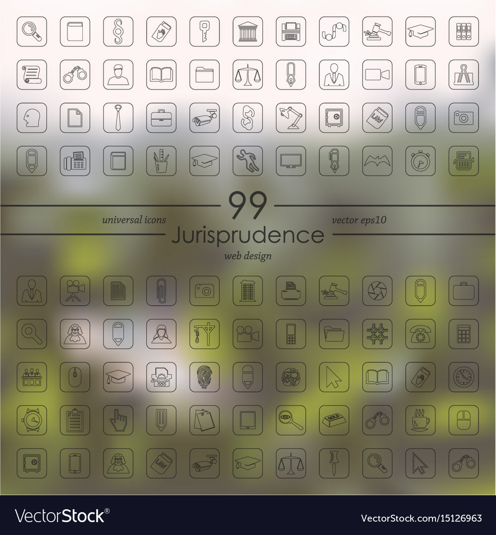 Set of jurisprudence icons Royalty Free Vector Image