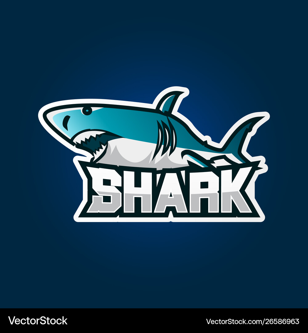 Shark esport gaming logo design Royalty Free Vector Image