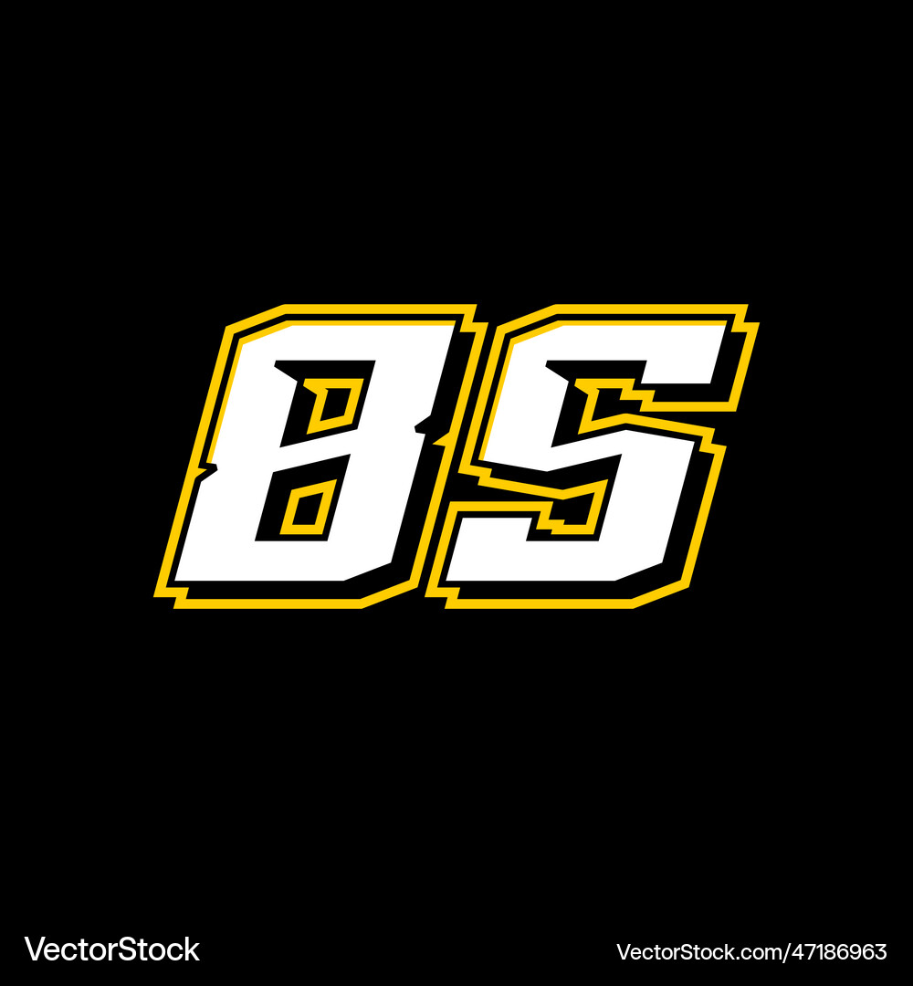 Sport racing number template 85 Royalty Free Vector Image