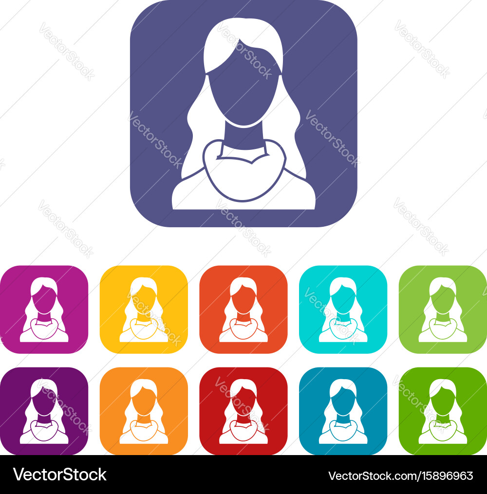 Woman icons set Royalty Free Vector Image - VectorStock