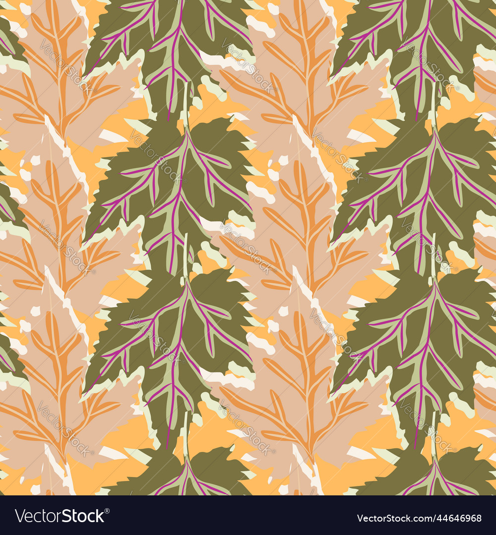 Abstract oak leaves seamless pattern maple Vector Image