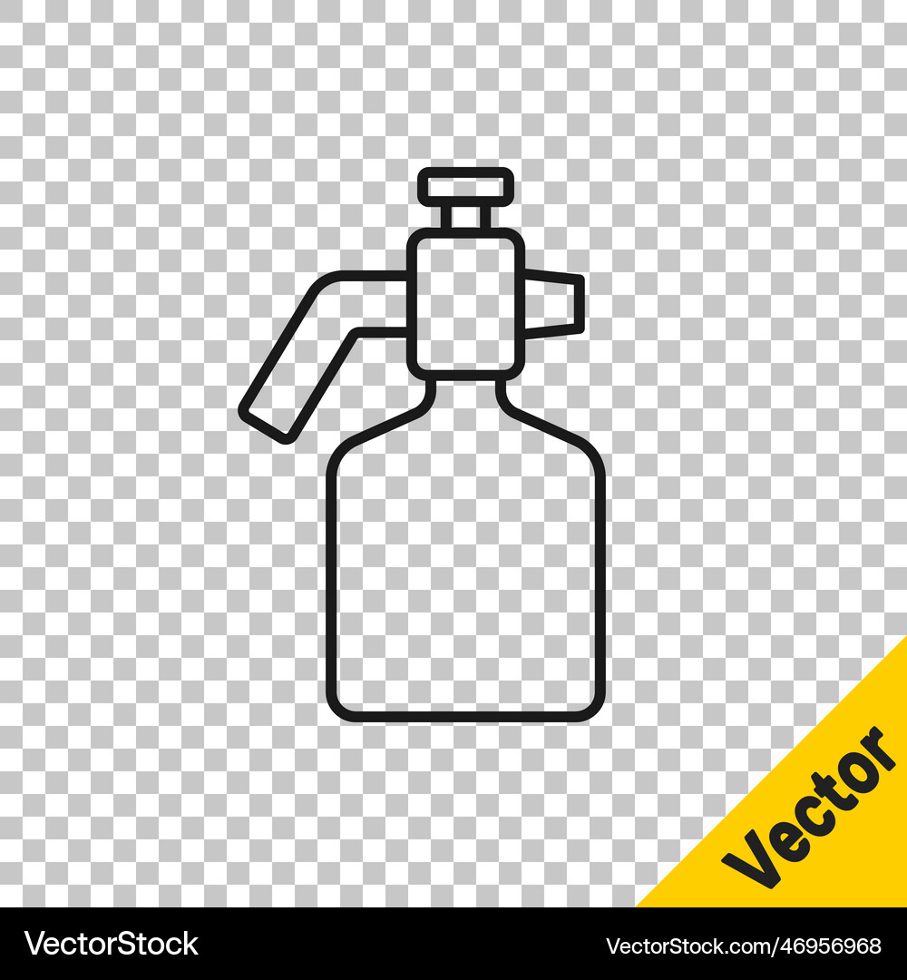 Black line paint spray gun icon isolated Vector Image