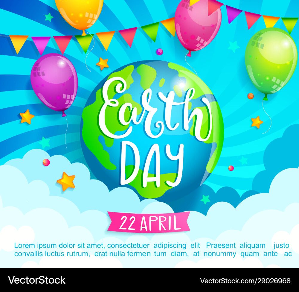 Earth day congratulation banner for celebration Vector Image