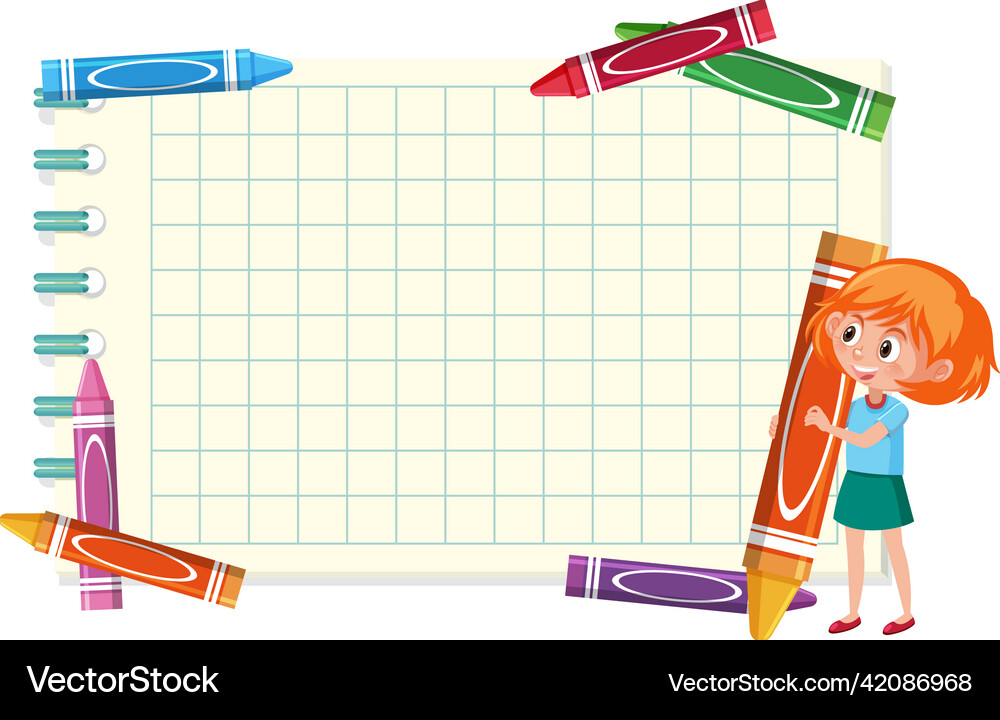 Empty board template with children cartoon Vector Image