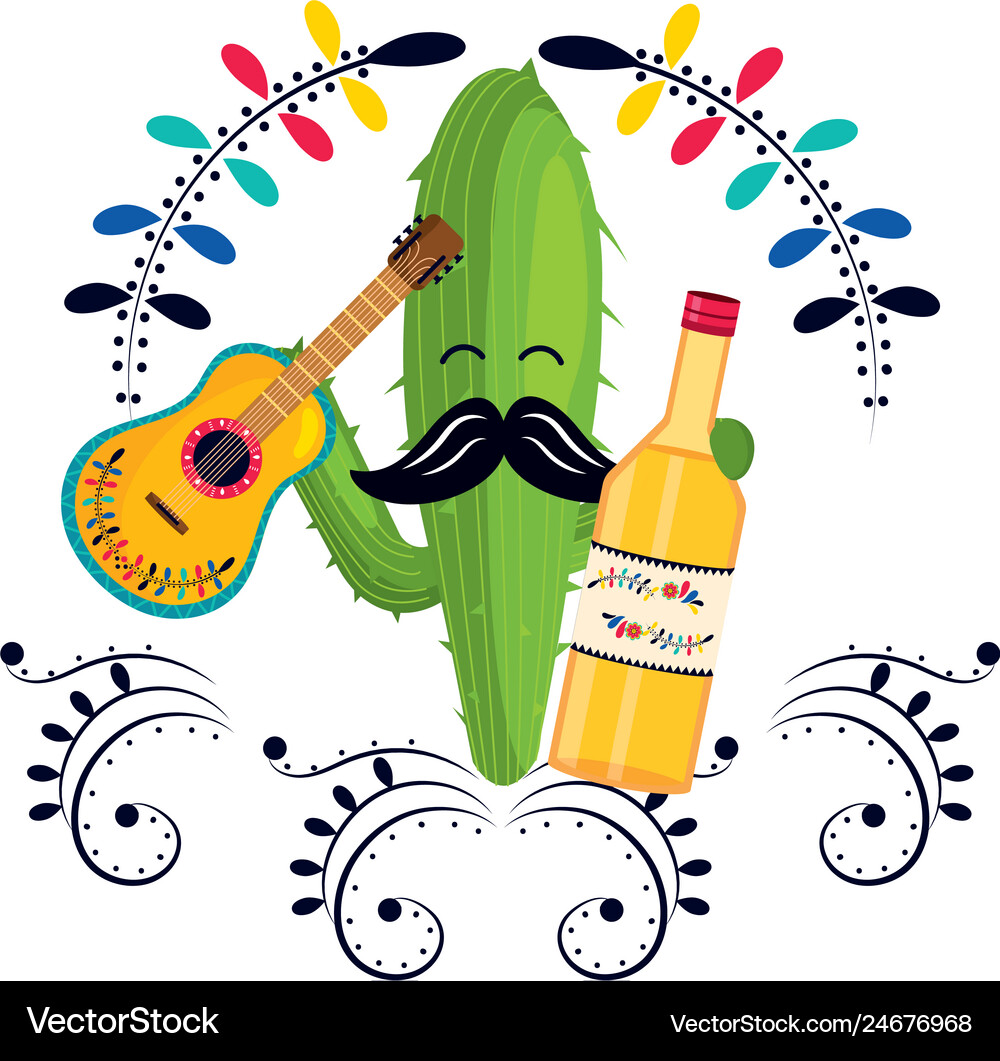 Mexican culture cartoon Royalty Free Vector Image