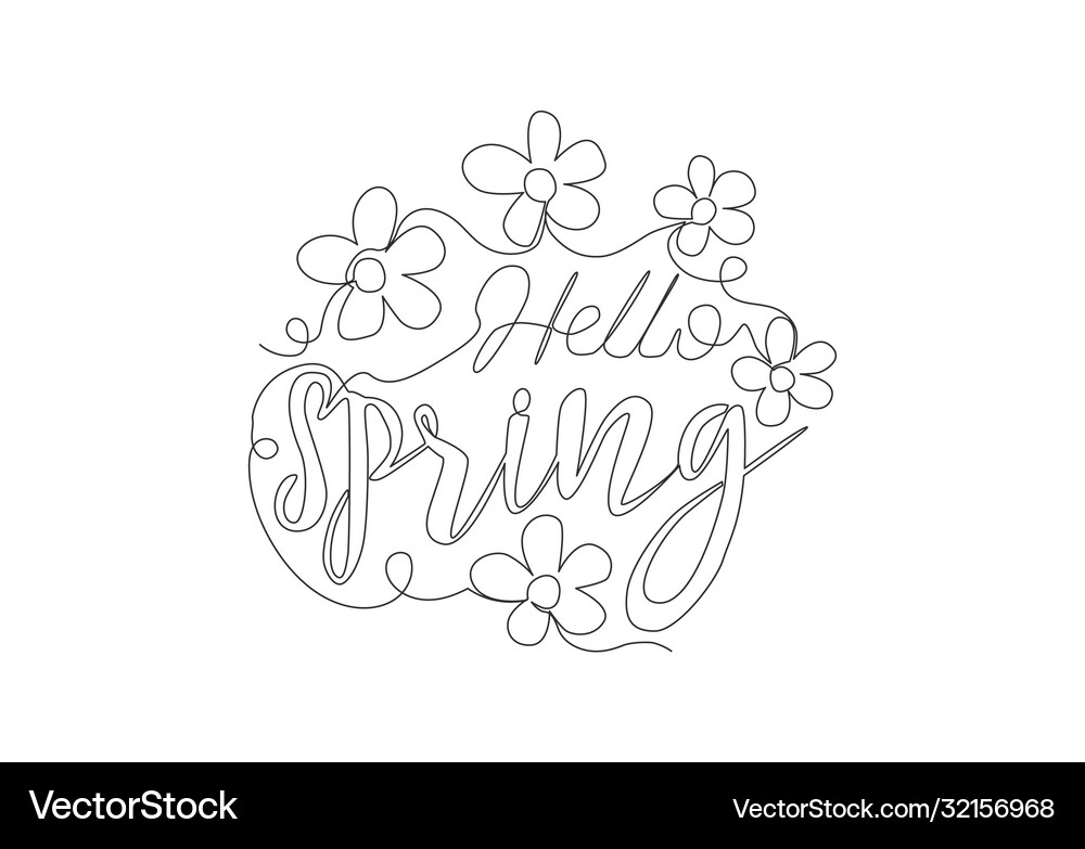 One single line drawing cute and beauty Royalty Free Vector