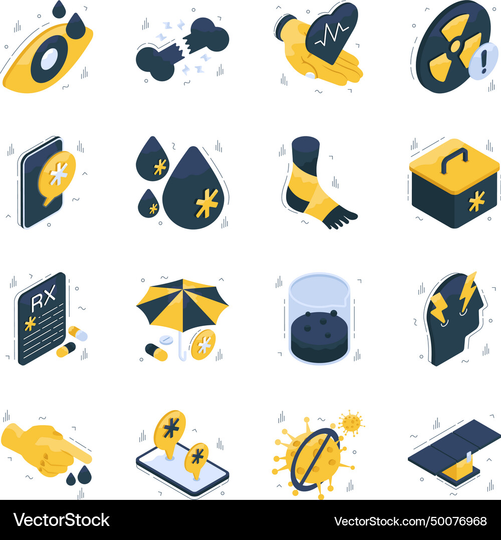 Pack of pharmaceutical flat icons Royalty Free Vector Image