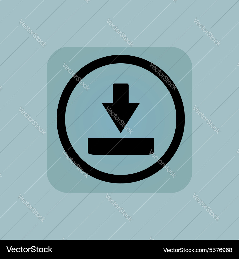 Pale blue download sign Royalty Free Vector Image