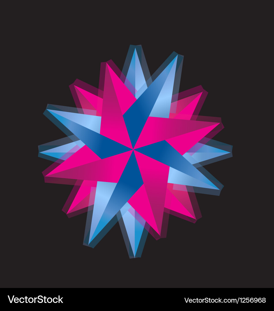 Pink and blue abstract rose logo Royalty Free Vector Image