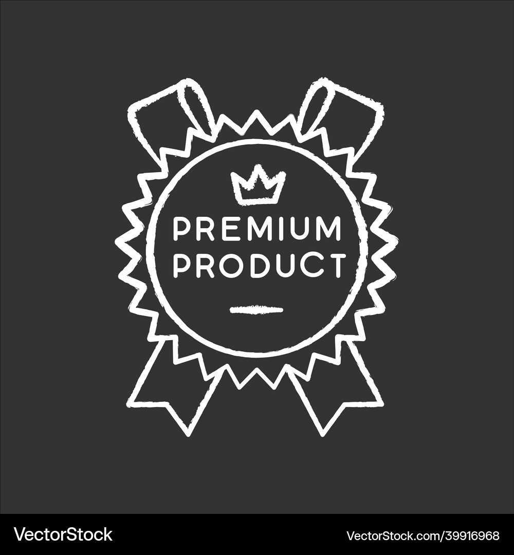 Premium product chalk white icon on black Vector Image