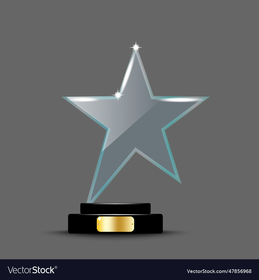Realistic award layout design glass trophy Vector Image Realistic award layout design glass trophy Vector Image