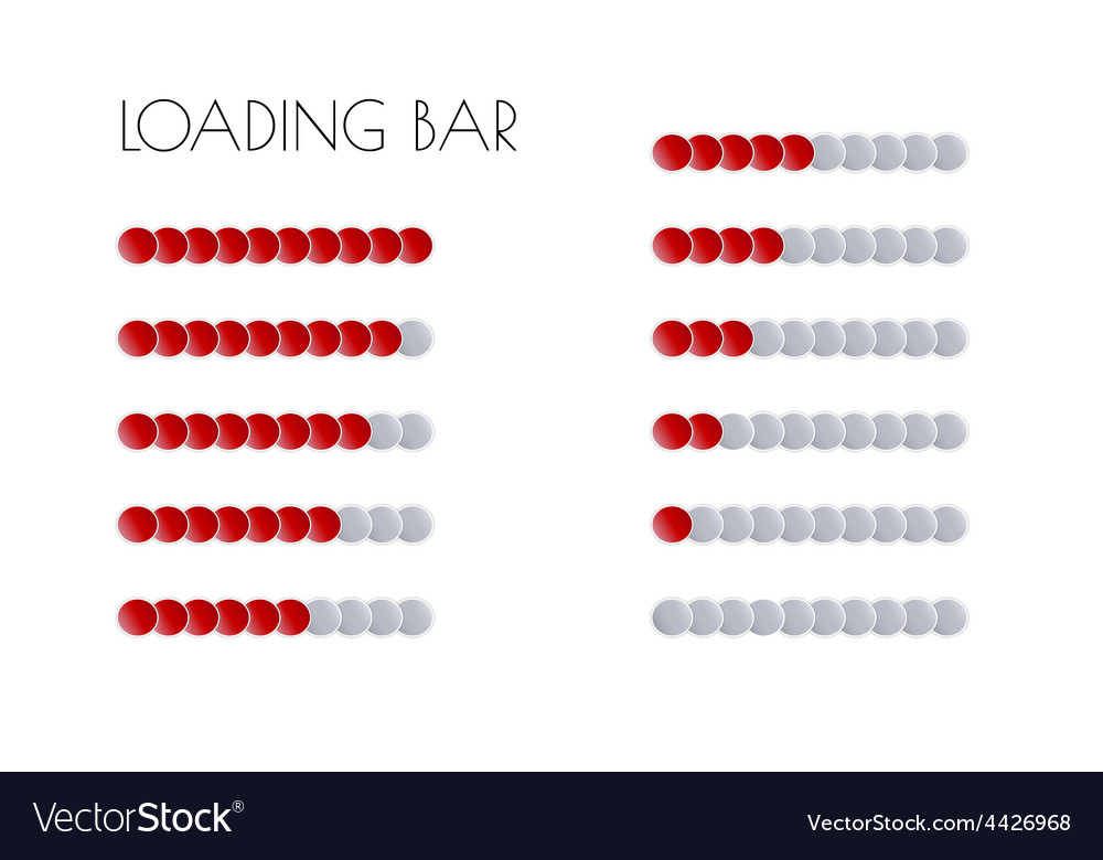 Red loading bars Royalty Free Vector Image - VectorStock