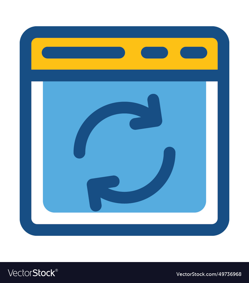 Sync web colored icon Royalty Free Vector Image