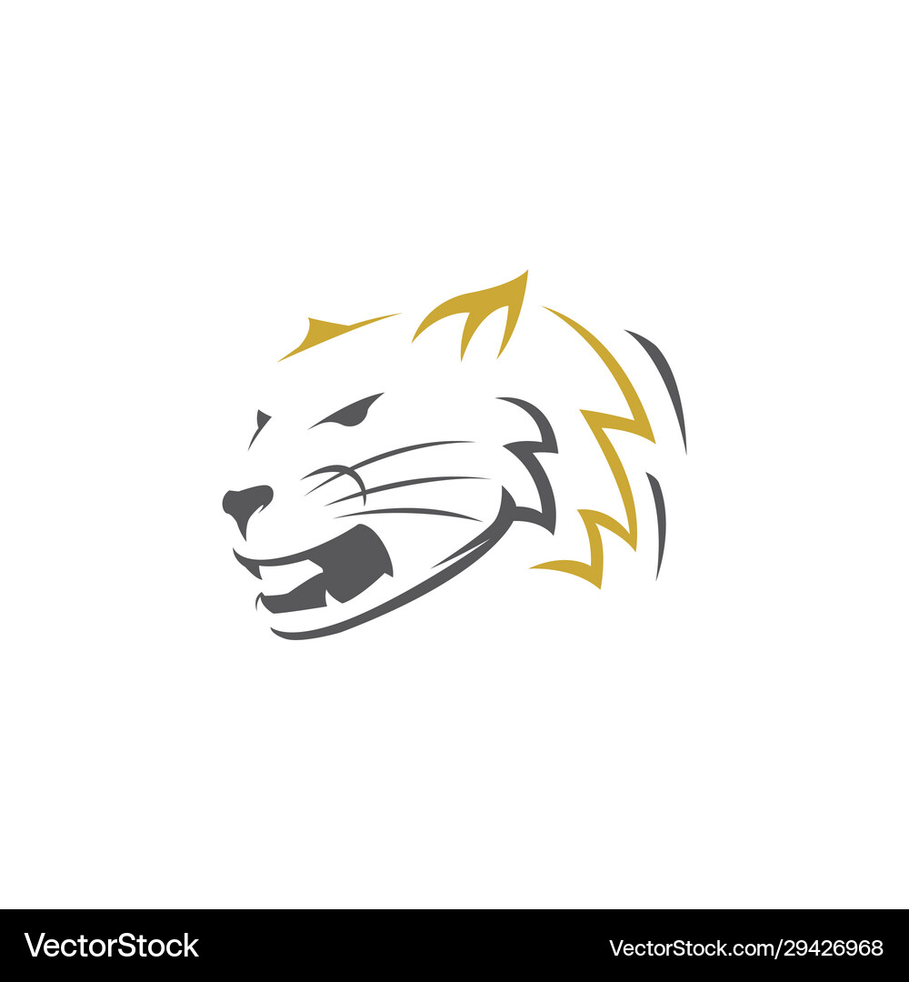 Tiger head line art logo icon Royalty Free Vector Image