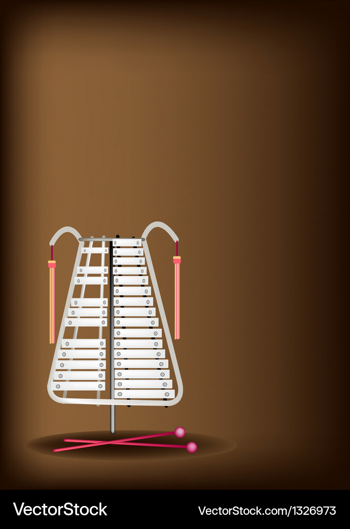 A musical bell lyra on dark brown background Vector Image
