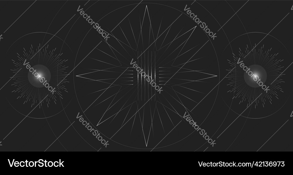 Abstract mystical shapes on a black background Vector Image