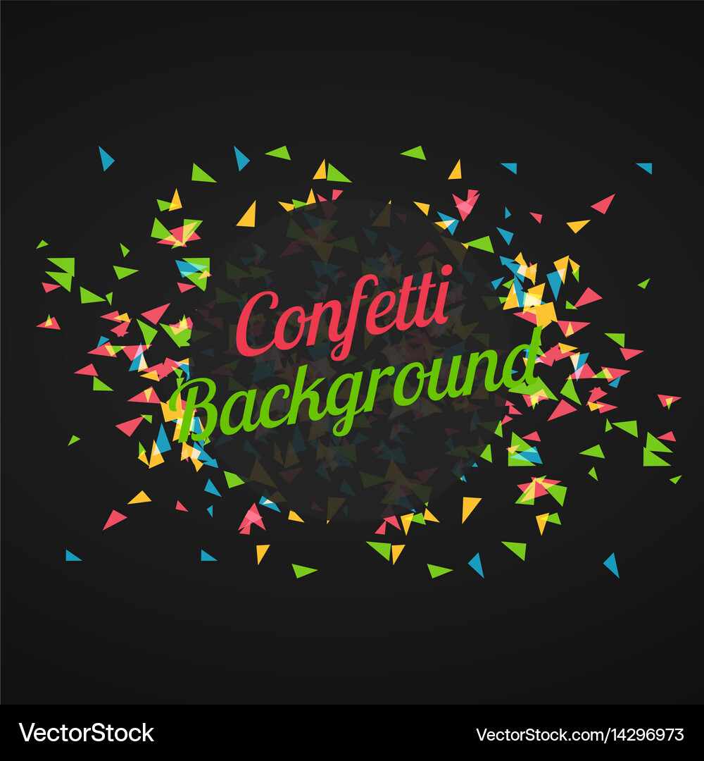 Abstract triangle confetti in dark background Vector Image