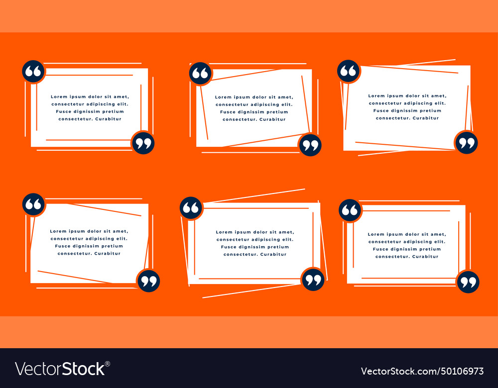 Collection of citation frame icon template for Vector Image