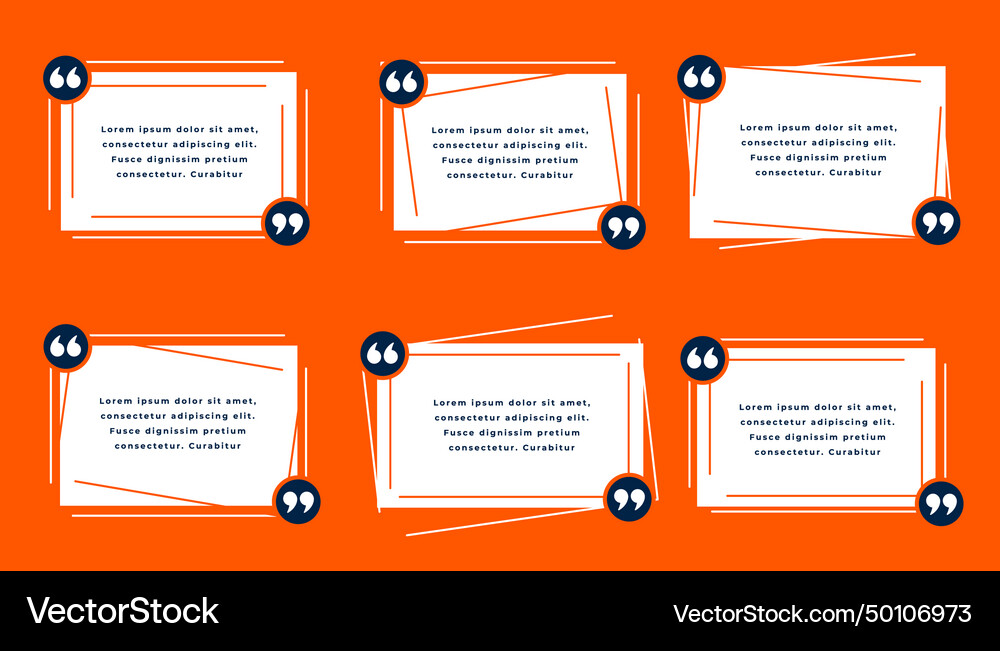 Collection of citation frame icon template Vector Image