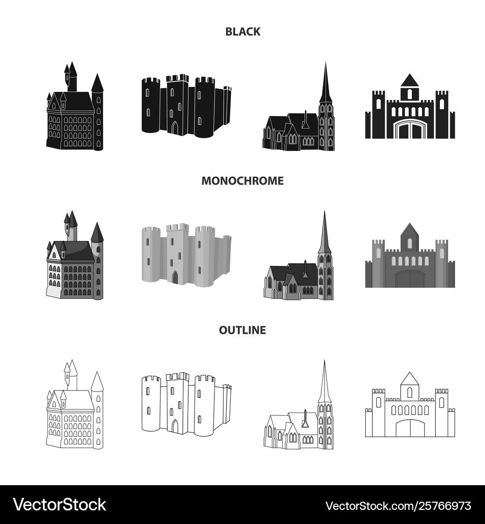 Design fairytale and medieval sign set Royalty Free Vector
