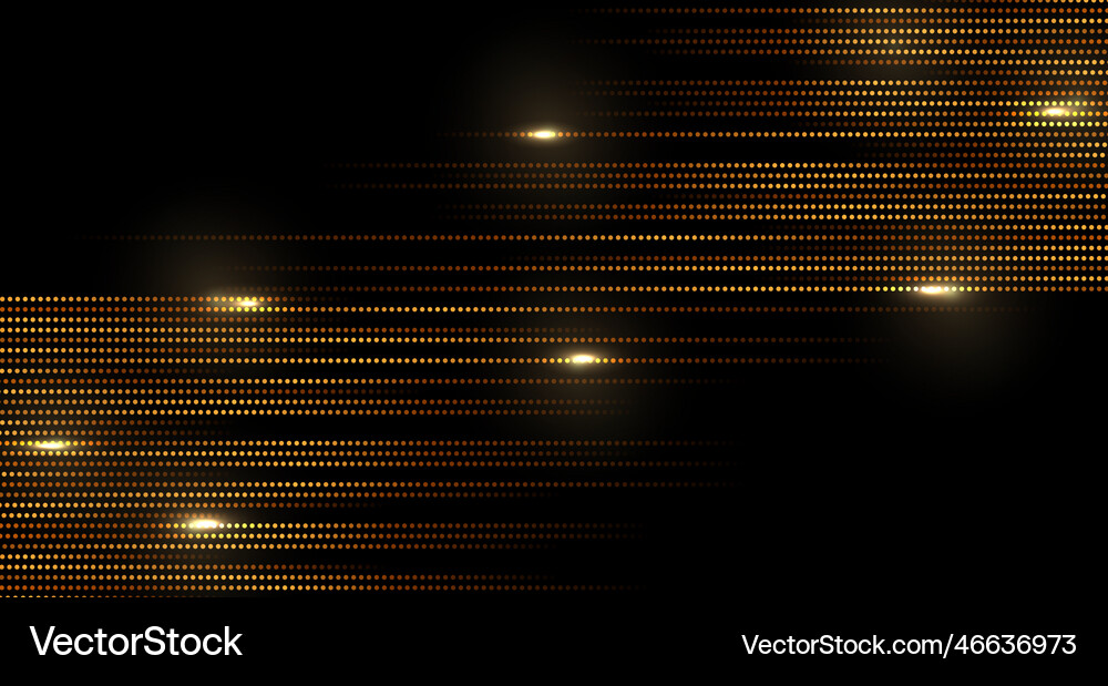 Golden dotted lines with glowing lights abstract Vector Image