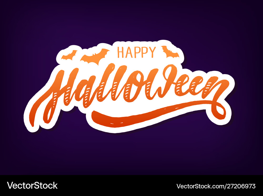 Happy halloween lettering calligraphy brush text Vector Image