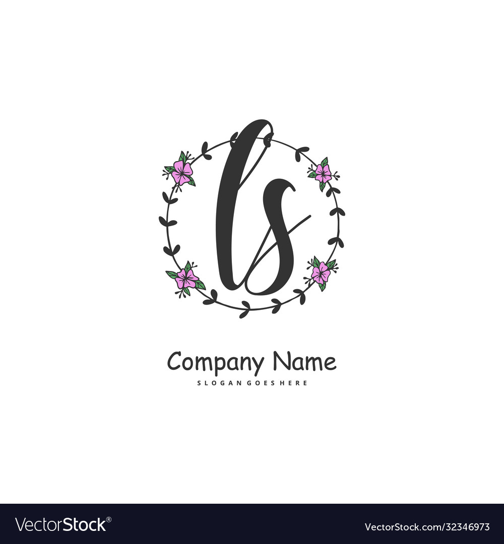 L s ls initial handwriting and signature logo Vector Image