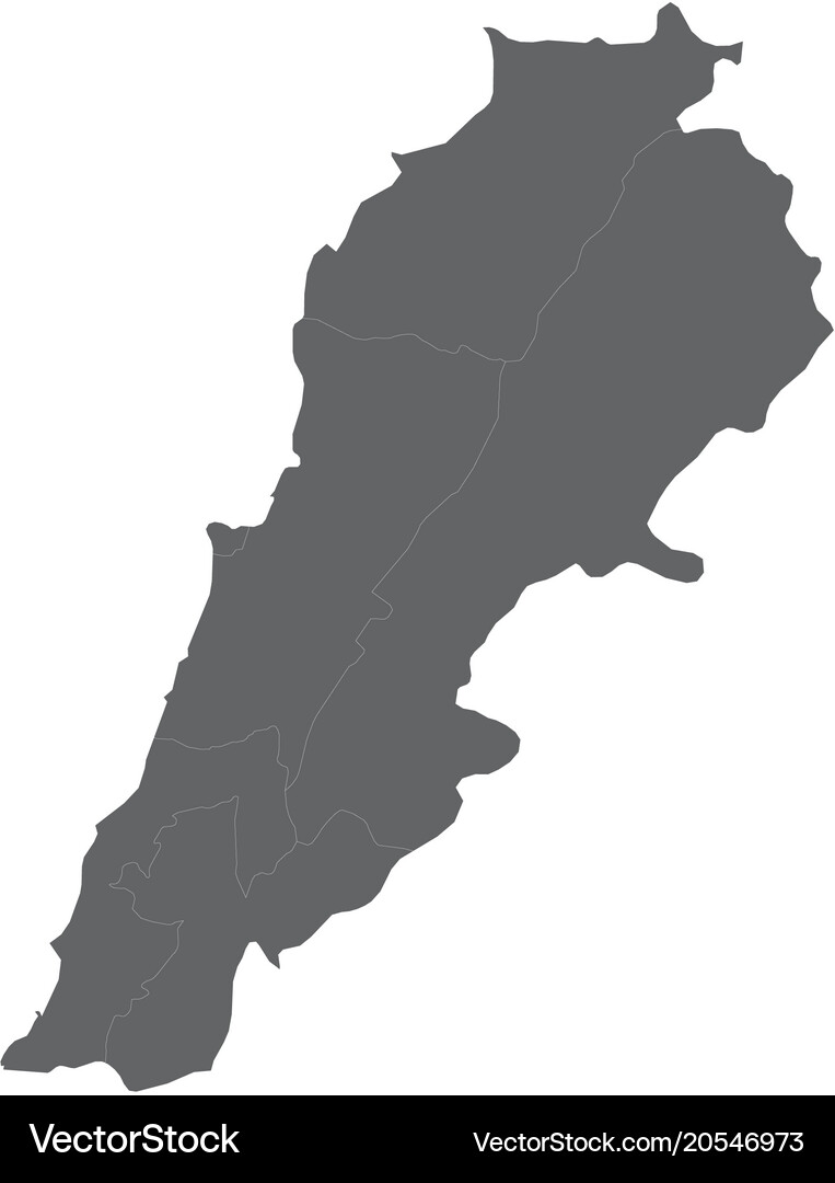 Map of lebanon split into regions Royalty Free Vector Image