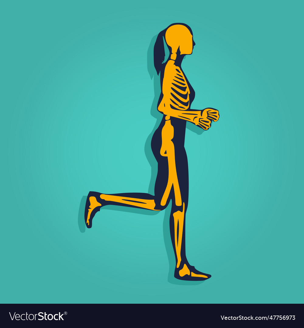 Running lady silhouette Royalty Free Vector Image