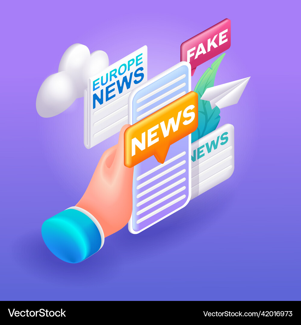 Trending 3d isometric colorful cartoon Royalty Free Vector