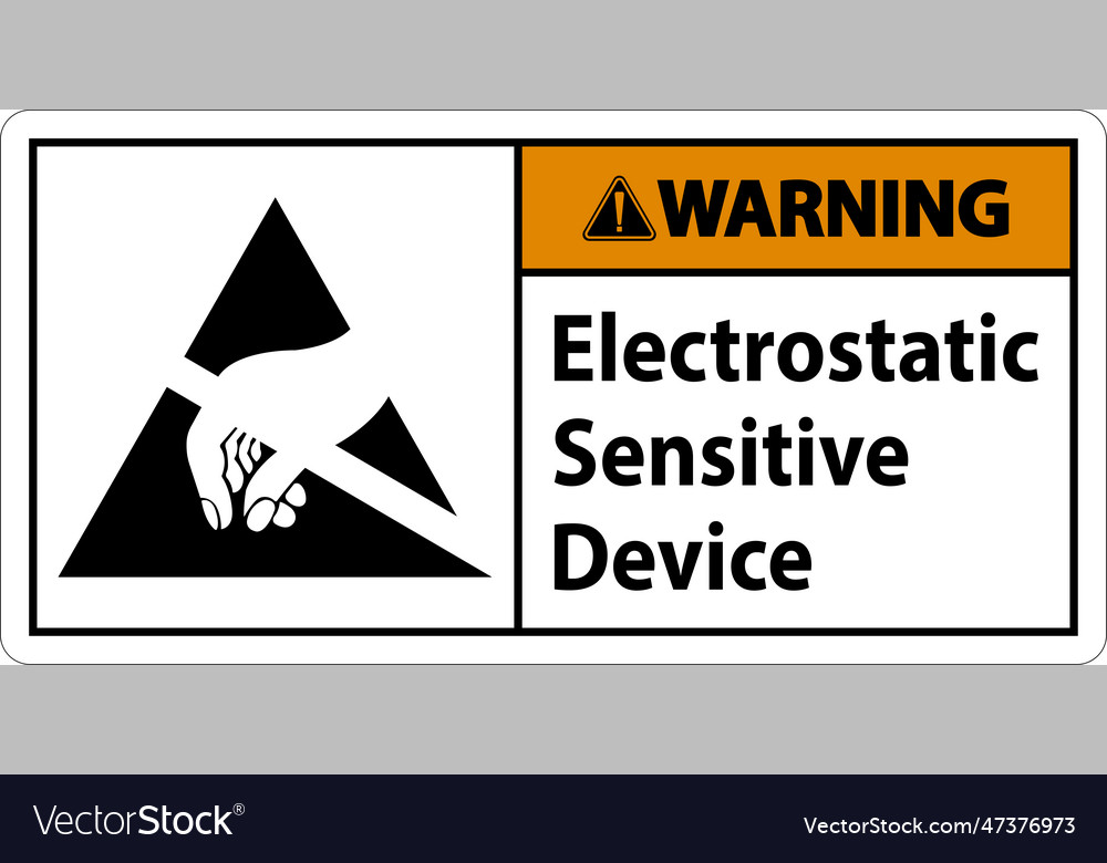 Warning electrostatic sensitive device sign Vector Image