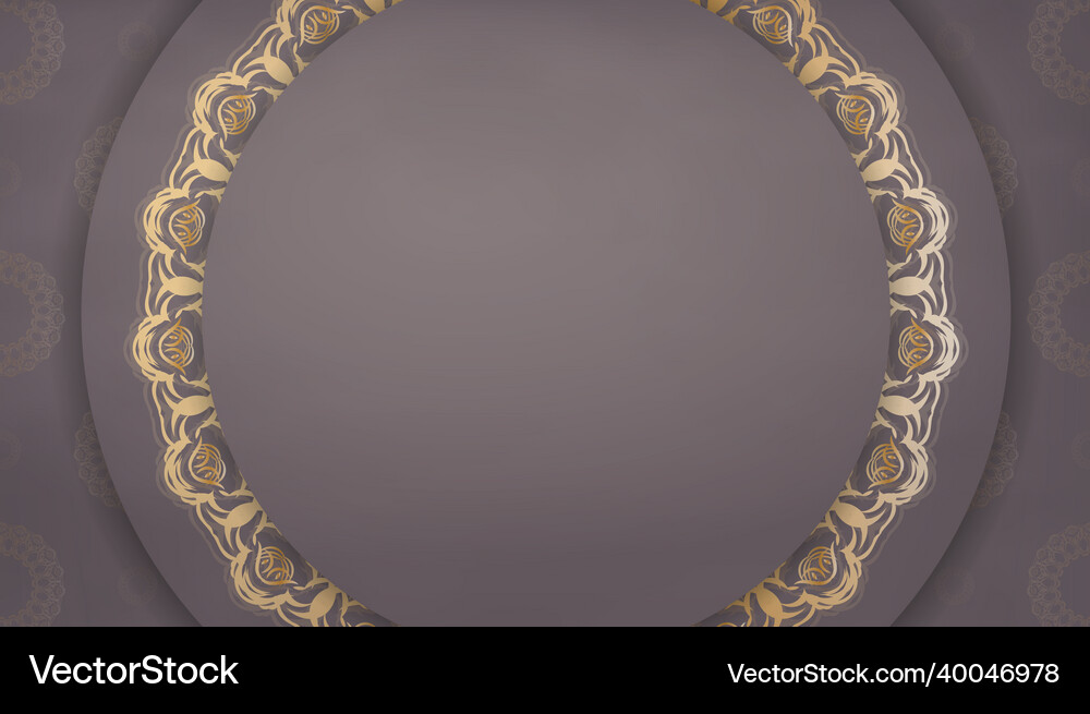Brown banner with greek gold pattern and space Vector Image
