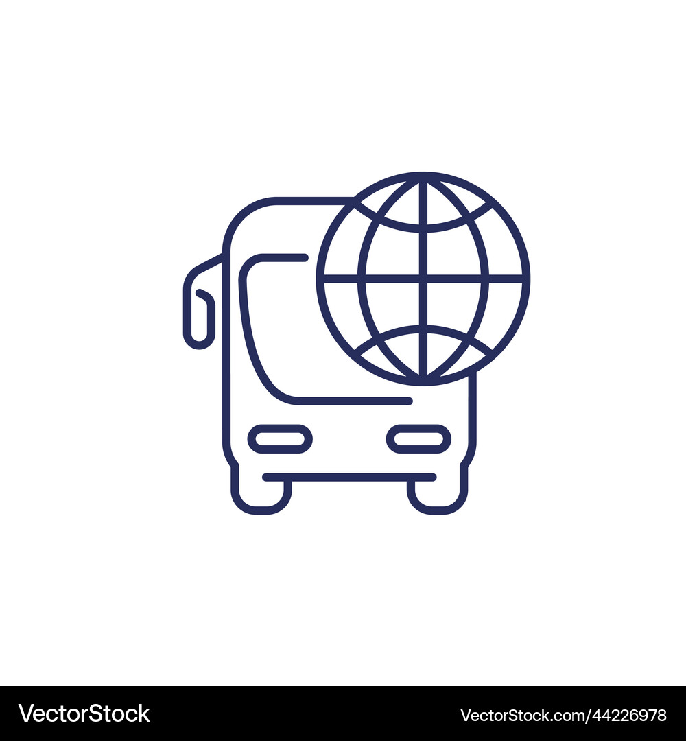 Bus trip or tour line icon Royalty Free Vector Image
